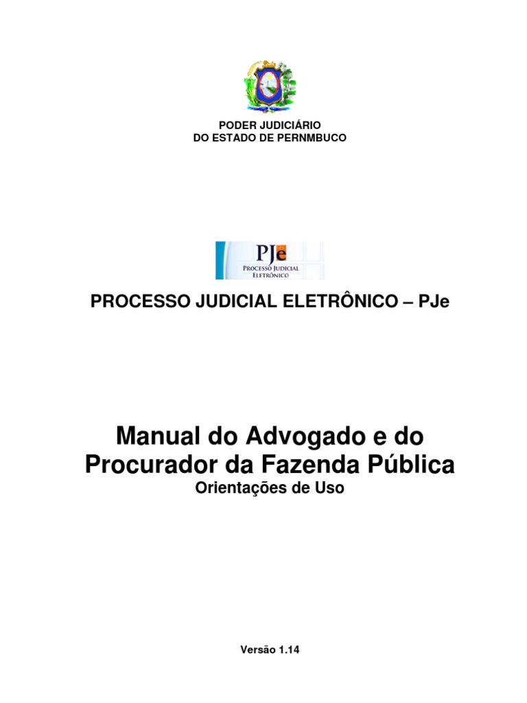 Manual do PJe para Advogados e Procuradores | PDF | Processo ...