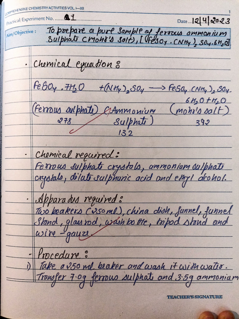 Chem Practical 1 2 3 | PDF