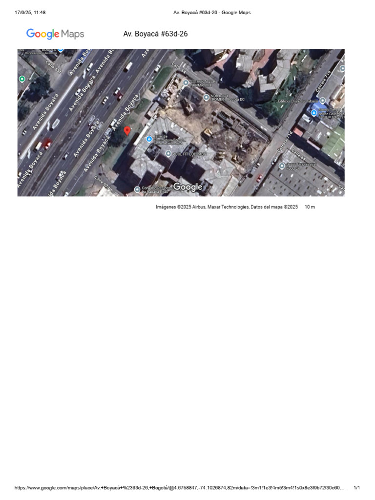 Av. Boyacá #63d-26 - Google Maps | PDF