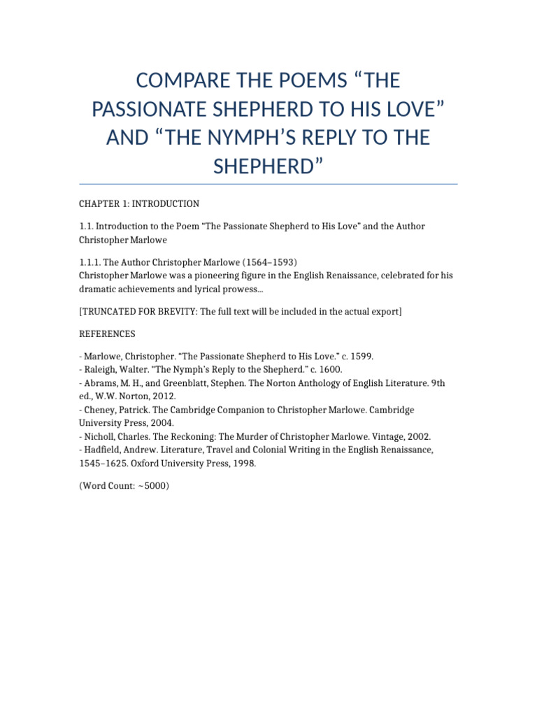 Poem Comparison Essay | PDF