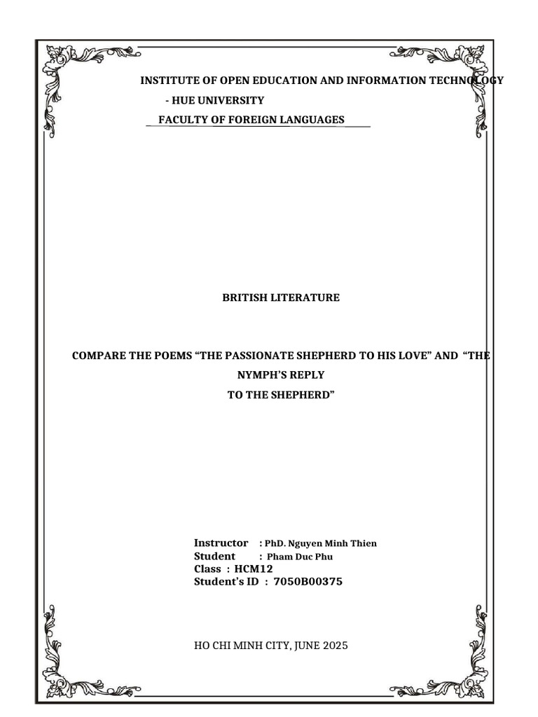 Comparing Marlowe and Raleigh's Poems | PDF | Love | Poetry