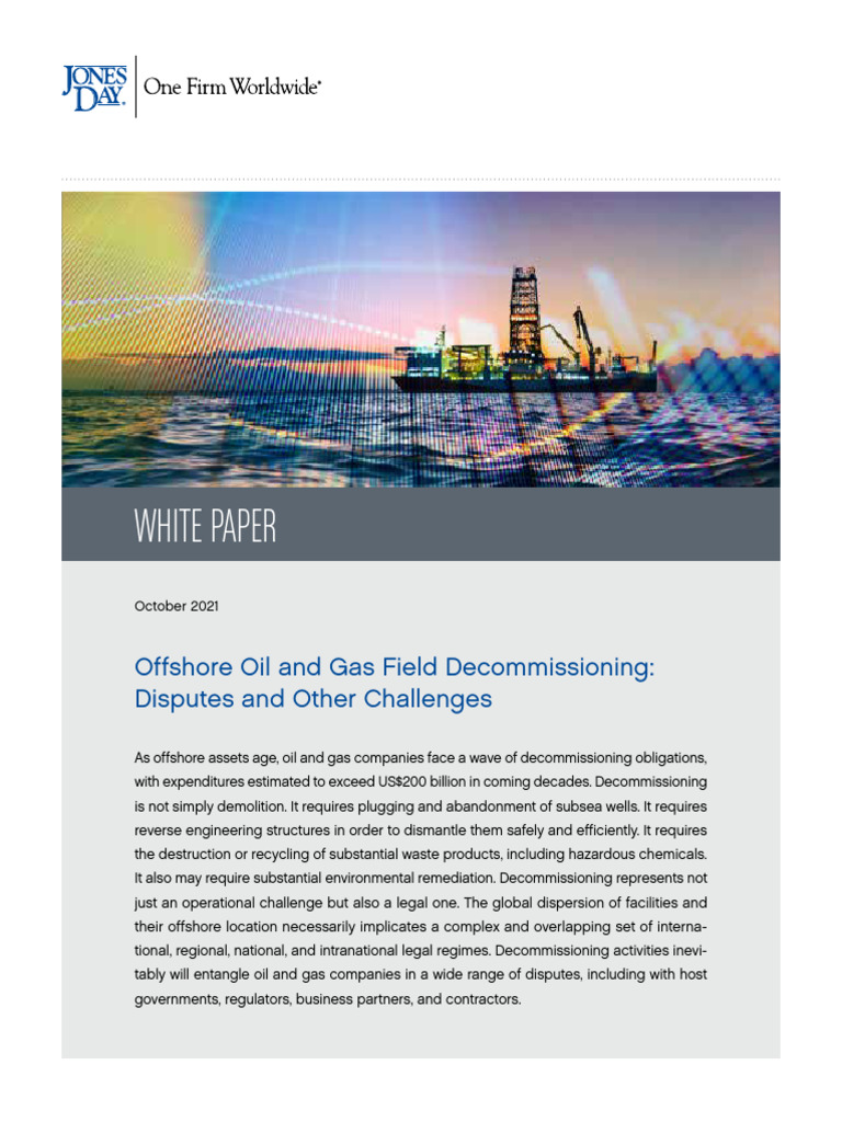 Offshore Oil and Gas Field Decommissioning | PDF