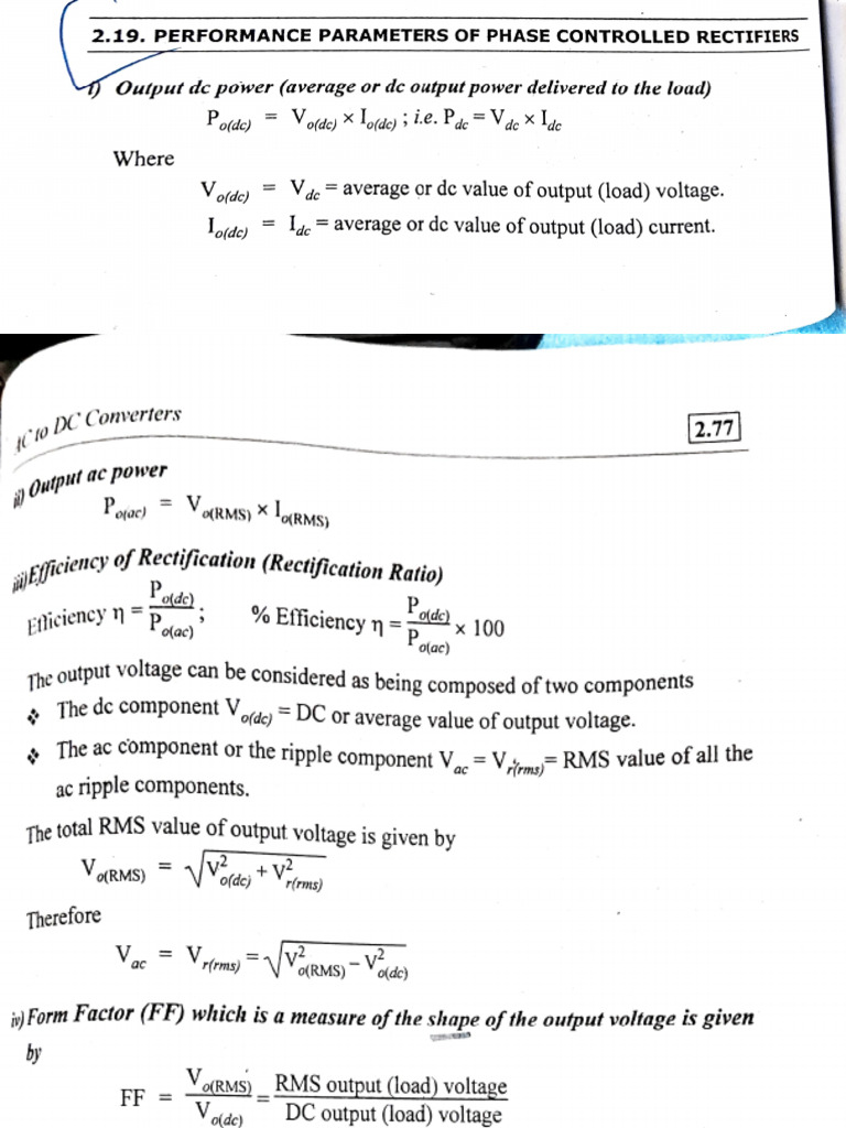 Performance Parameters of Phase Controlled Rectifiers | PDF | Rectifier | Telecommunications ...