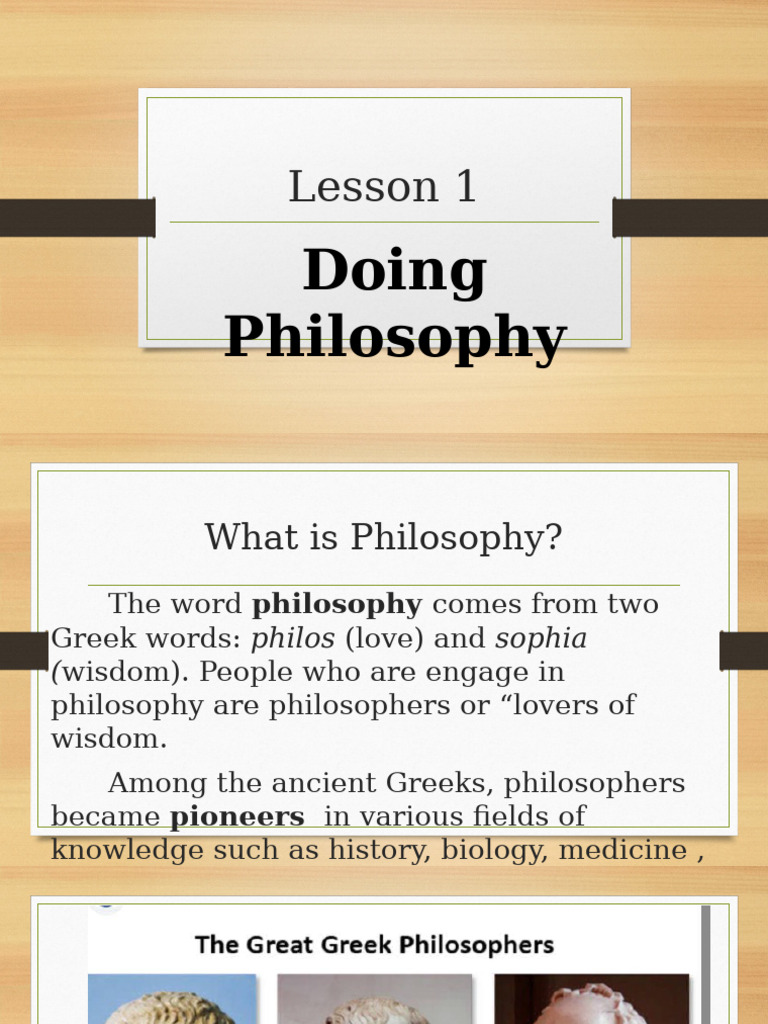 Lesson 1 Doing Philosophy | PDF | Plato | Thought
