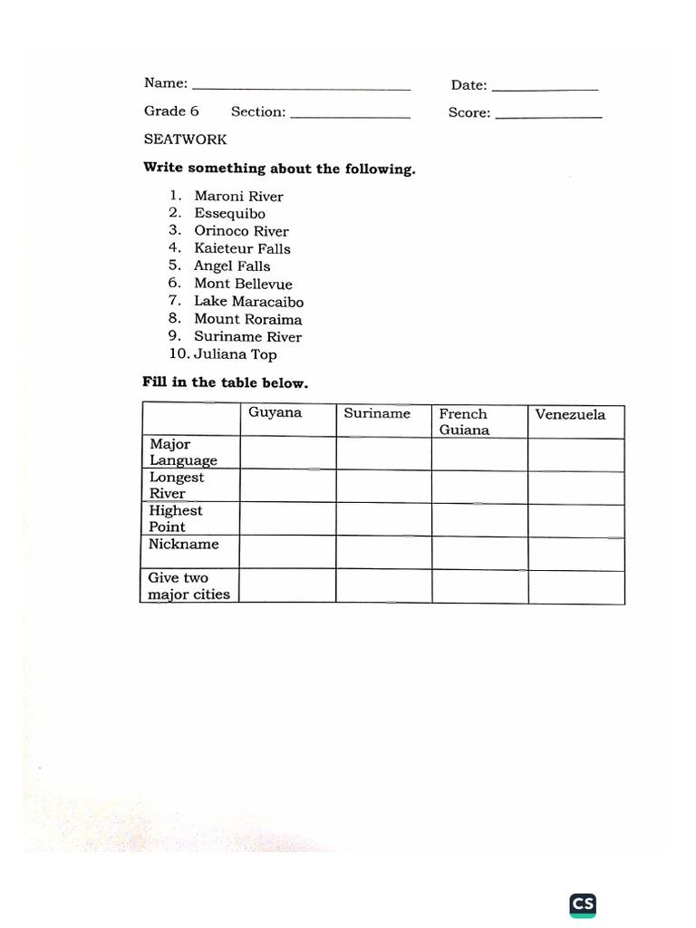 Grade 6 SW | PDF