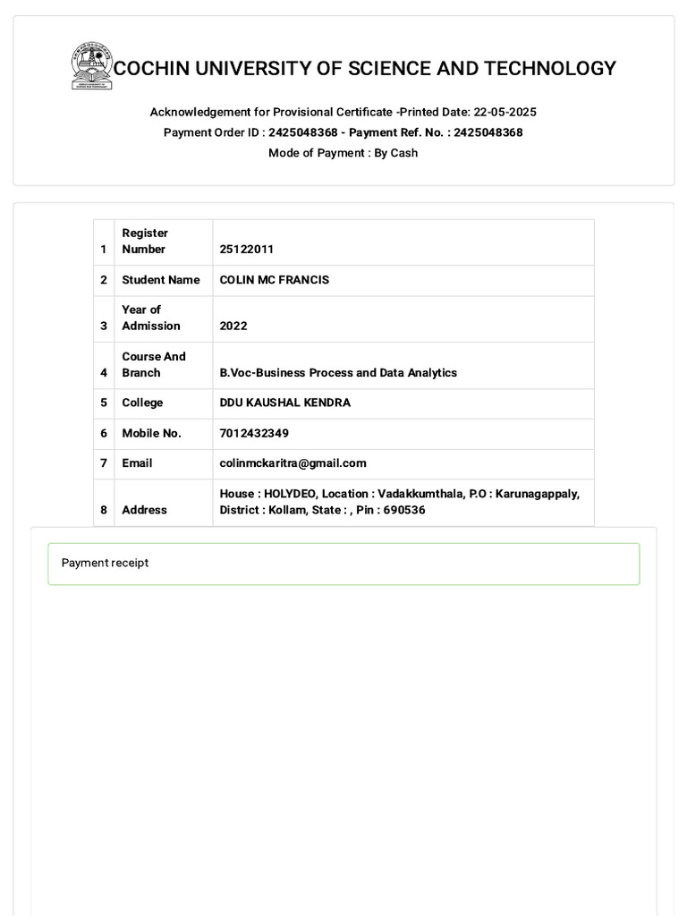 Certificate Bvoc | PDF