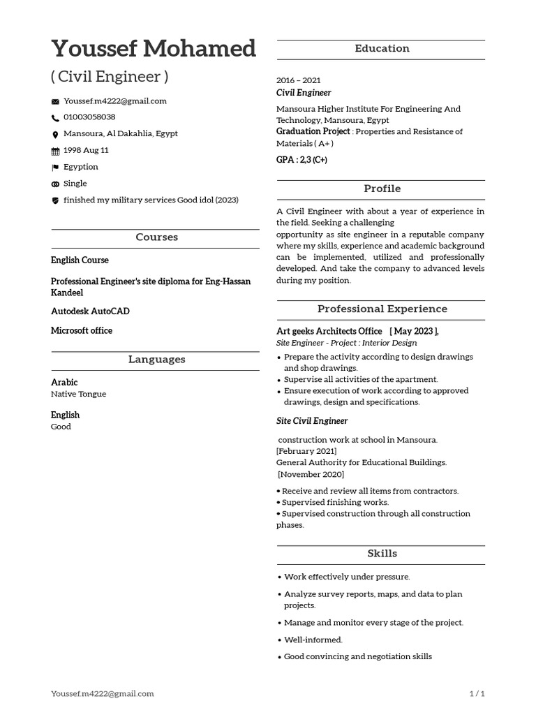 Youssef - Mohamed - Resume - 13 06 2023 02 48 00 | PDF | Engineering