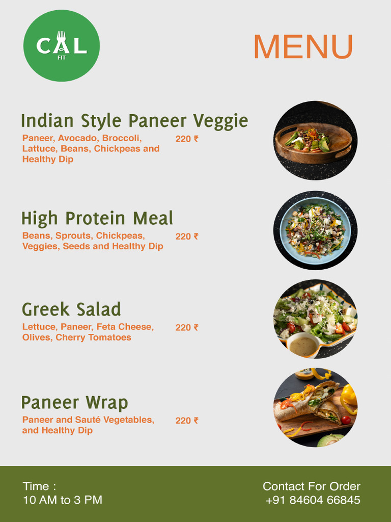 Cal Fit Menu | PDF