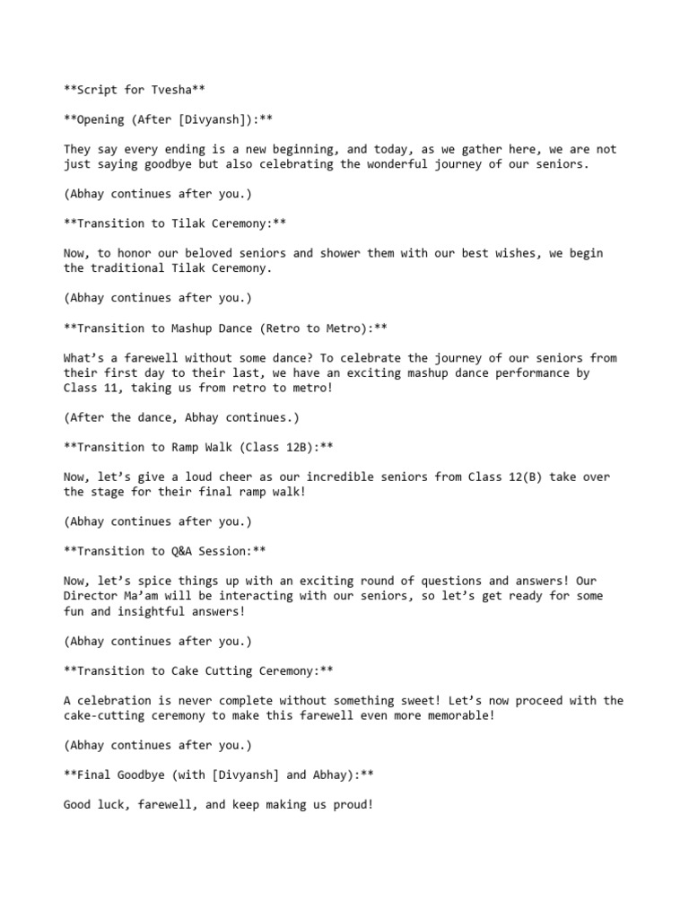 Tvesha's Script | PDF