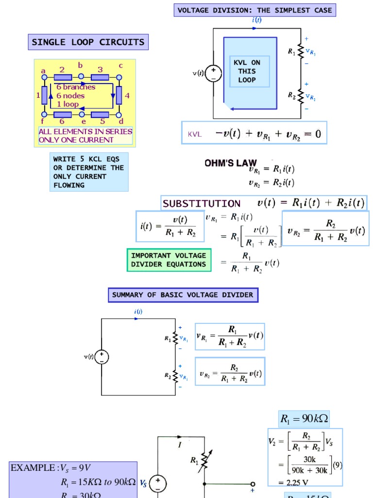 Single Loop Circuit Analysis Guide | PDF