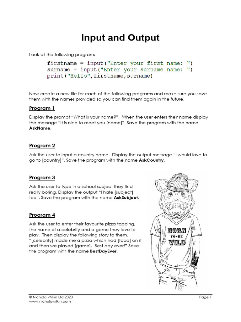 02 in Put and Out Put Worksheet | PDF