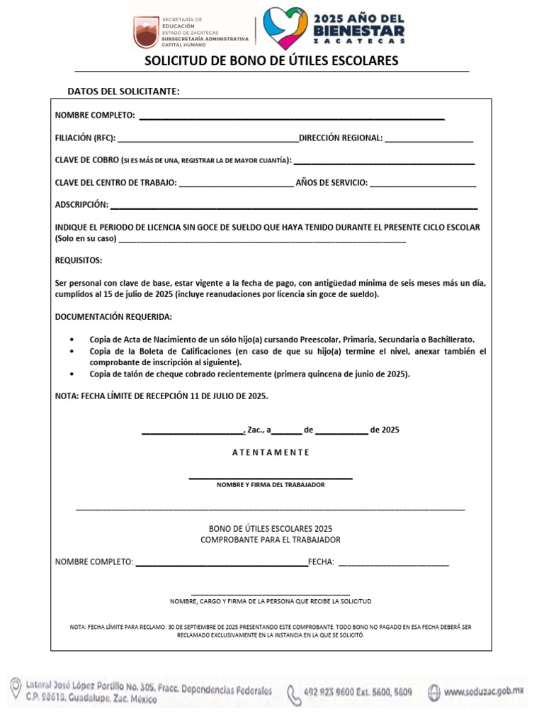 Formato Bono Utiles 2025 | PDF