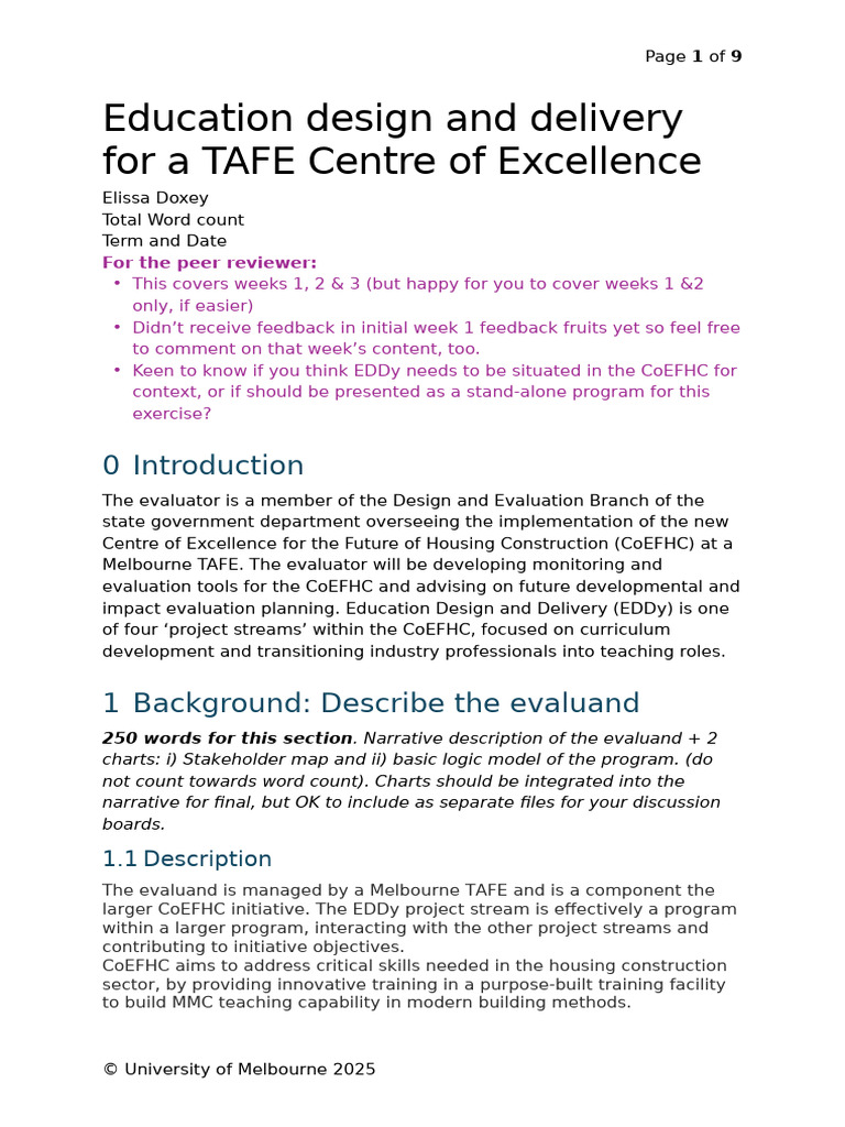 Draft 2 Eddy Evaluation | PDF | Evaluation | Employment
