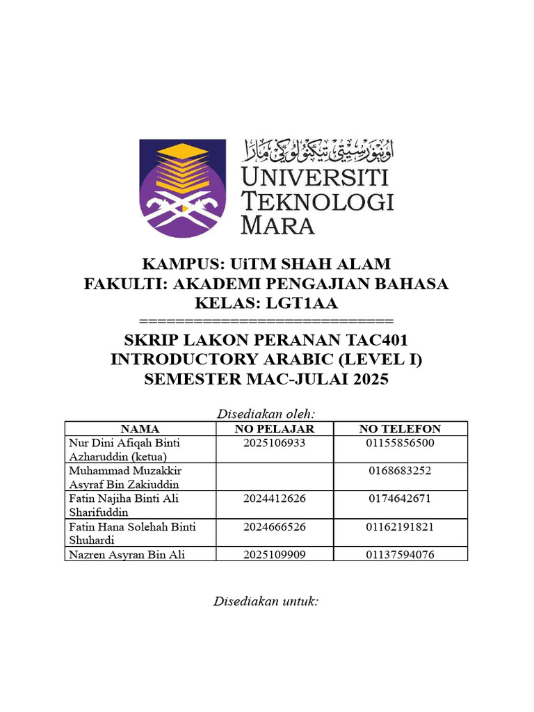 Template Roleplay Arab Chap 1-5 | PDF