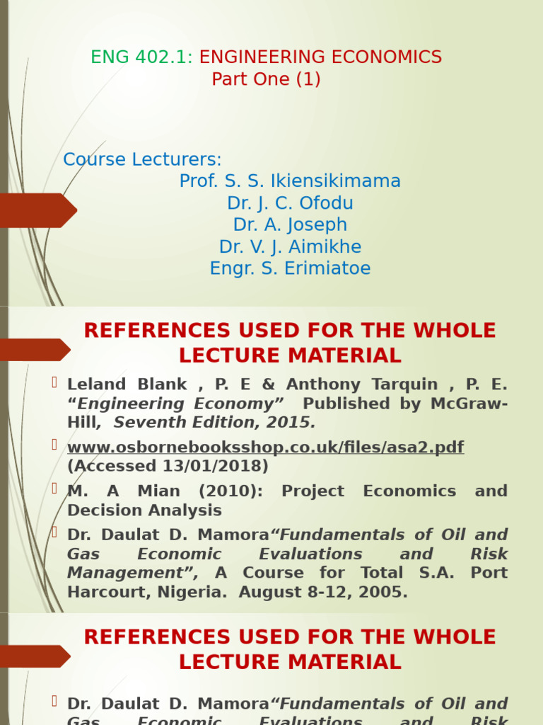 Eng 402.1 Eng Econs Part 1 | PDF | Interest | Taxes