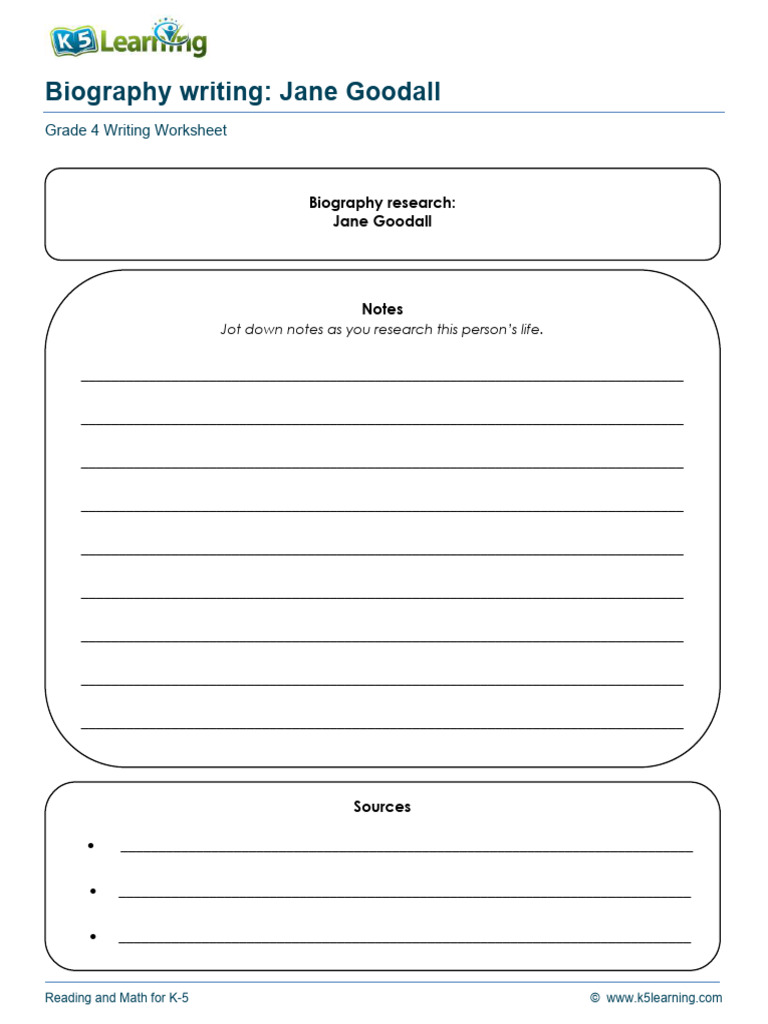 Jane Goodall Biography Worksheet | PDF