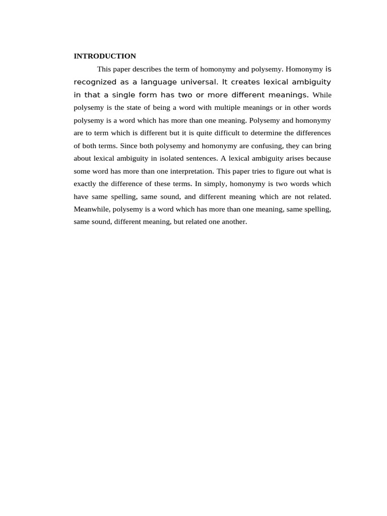 Homonymy vs. Polysemy Explained | PDF | Semantics | Grammar