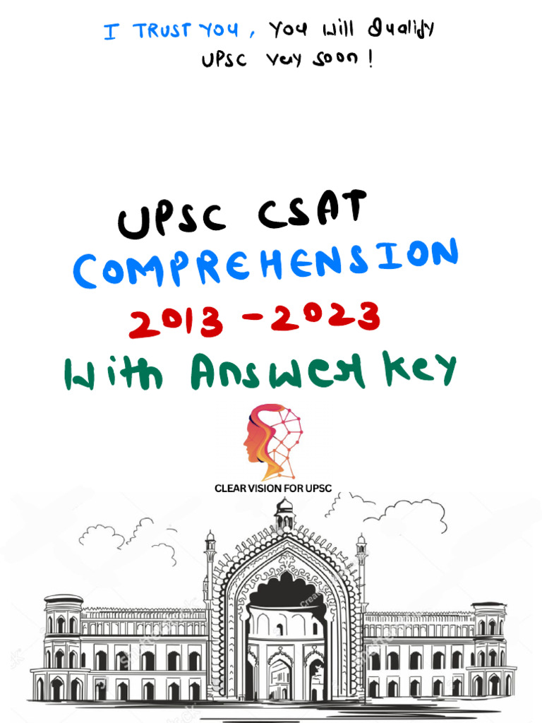 Upsc Csat Pyq at Clear Vision For Upsc | PDF