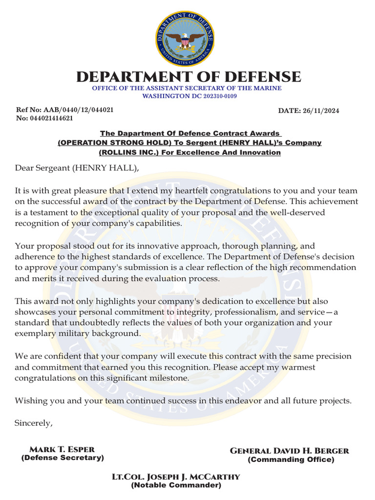 Contract Approval Letter | PDF