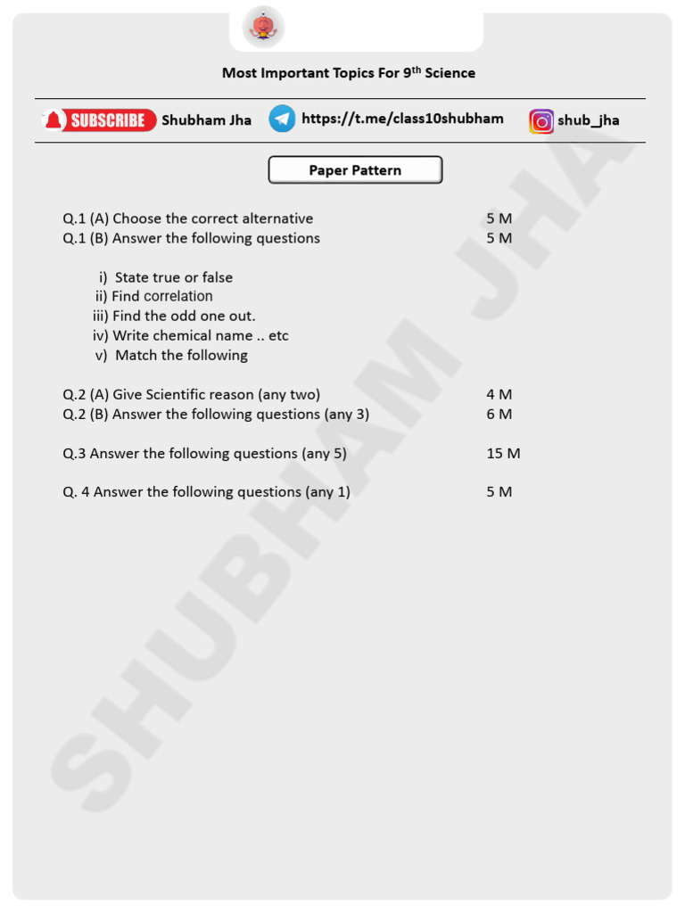 Science - Important Questions Class 9 | PDF | Mirror | Heredity