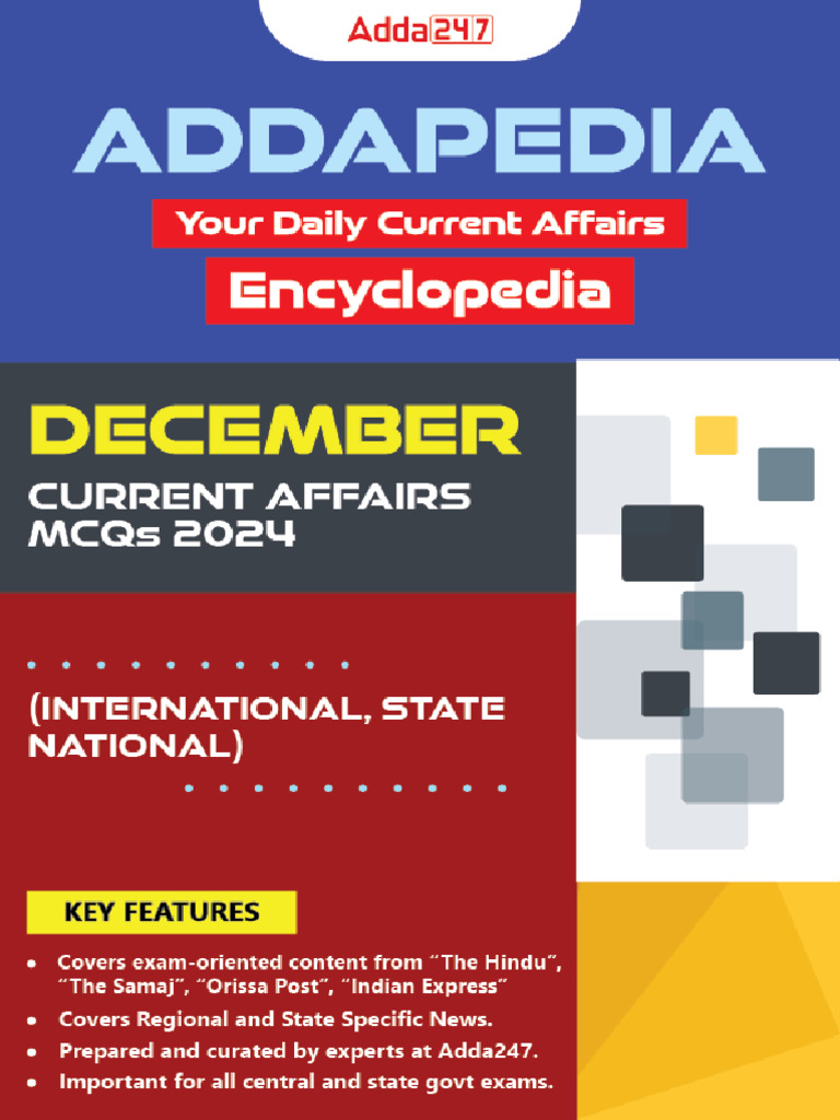Addapedia December 2024 Monthly CA MCQs E-Book | PDF