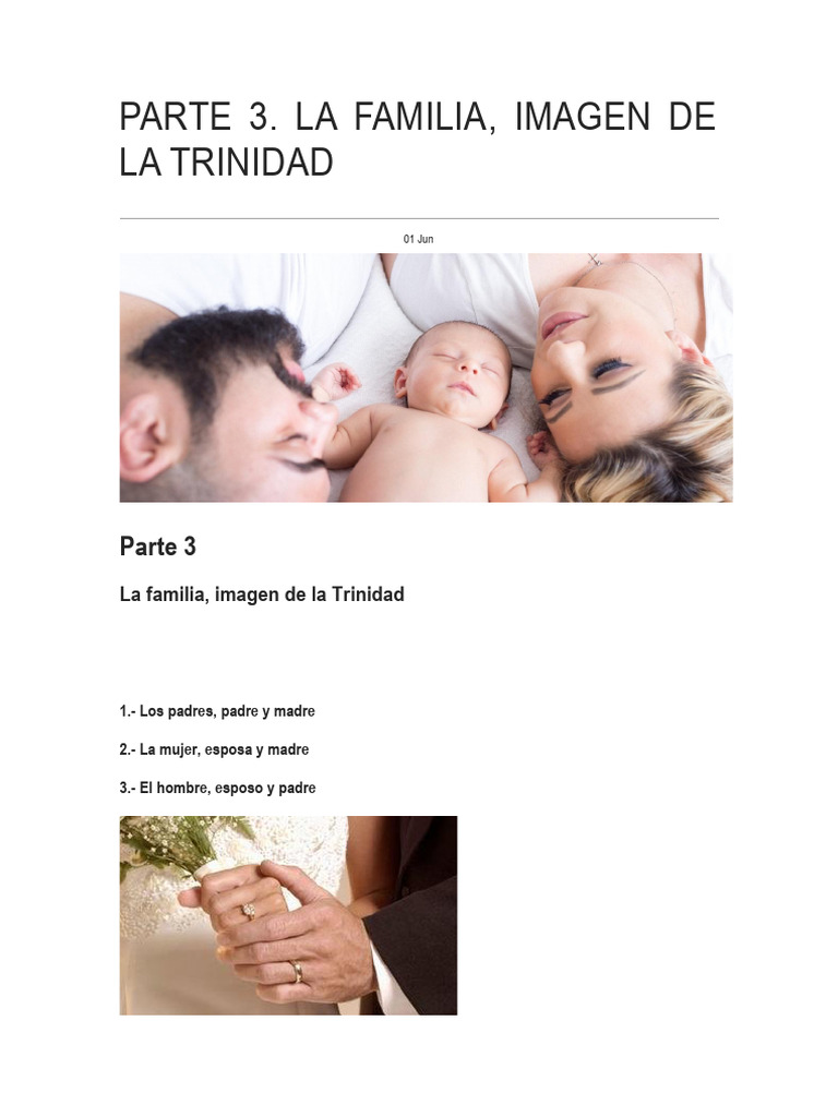 Parte 3. La Familia, Imagen de La Trinidad (Padre Mario Pezzi) | PDF ...