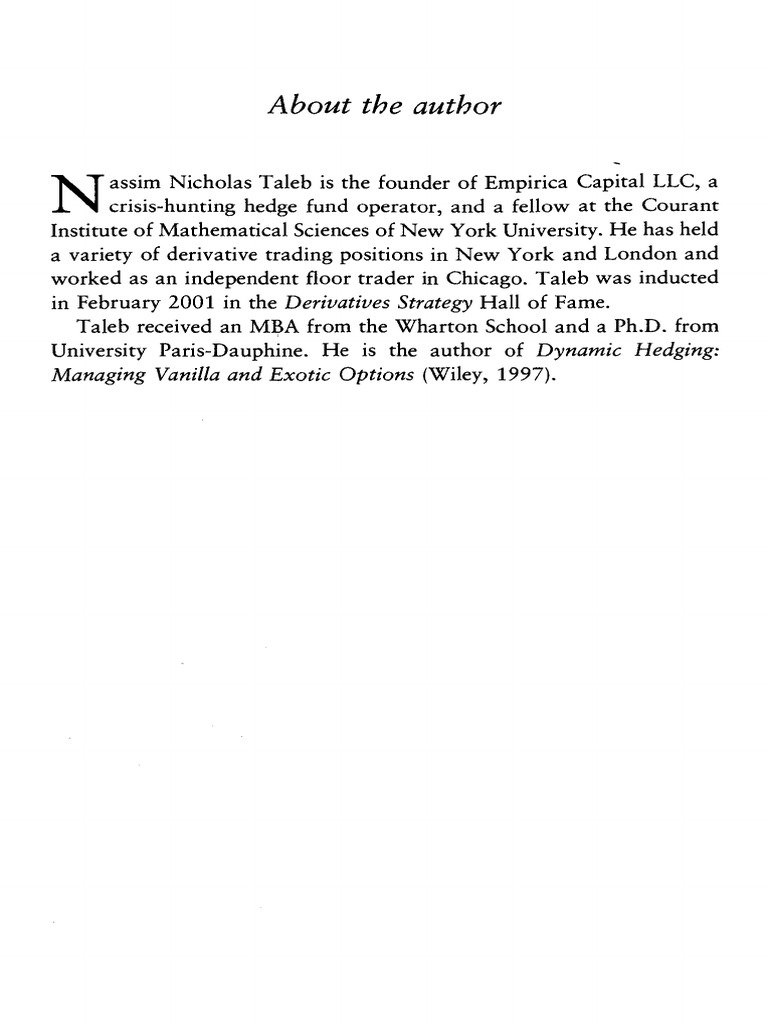 NASSIM NICHOLAS TALEB - Fooled by Randomness-Penguin (2007) | PDF