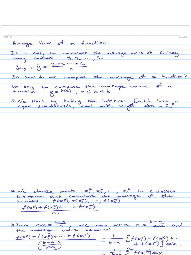 Lecture 12 Mean Value Theorem for Integrals | PDF