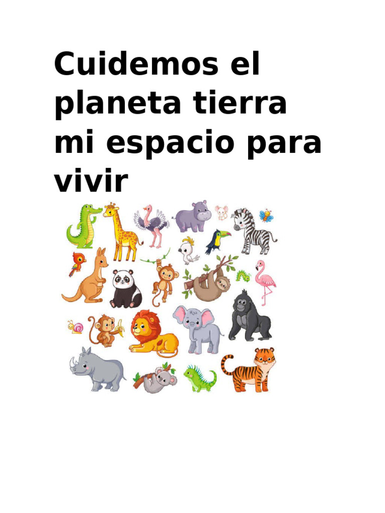 Cuidemos El Planeta Tierra Mi Espacio para Vivir | PDF
