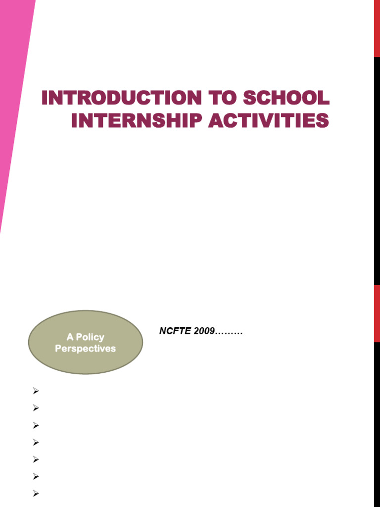 Introduction To School Internship Activities | PDF | Lesson Plan | Pedagogy