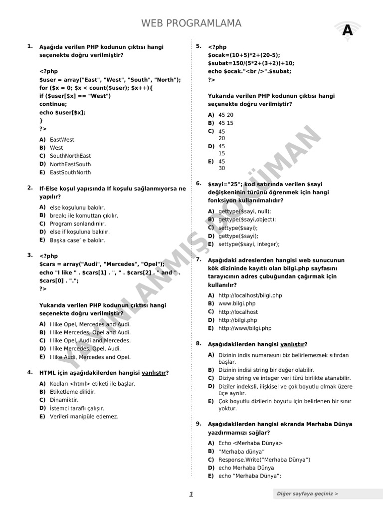Vize Web Programlama 2023 Güz | PDF