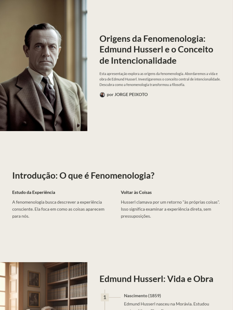 Husserl e a Intencionalidade Fenomenológica | PDF | Fenomenologia ...