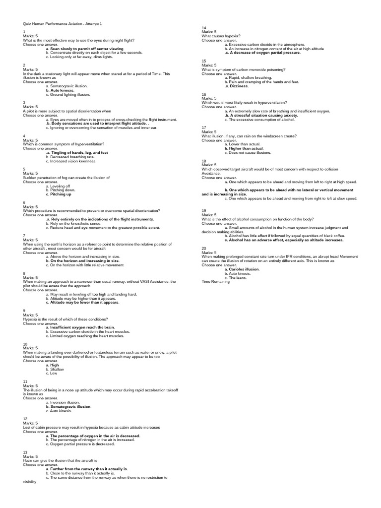 Human Performance Aviation | PDF | Breathing
