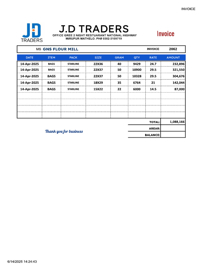 Bill-2062 Gns Flour Mill 14-04-2025 | PDF