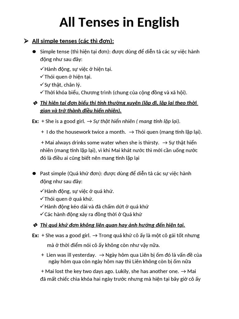 All Simple Tenses | PDF