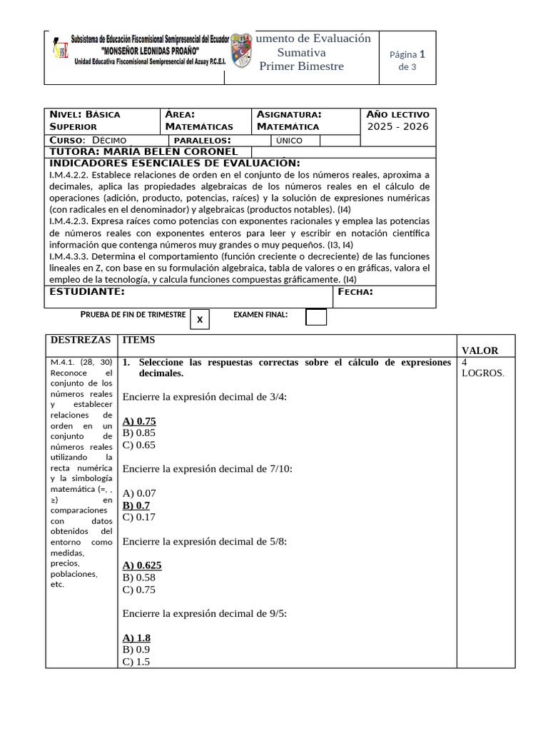 Mate Decimo Lleno | PDF | Exponenciación | Número Real