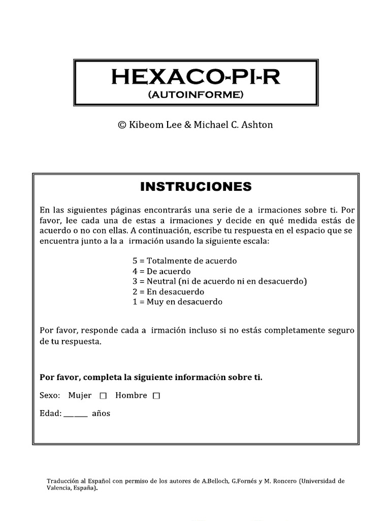 HEXACO | PDF