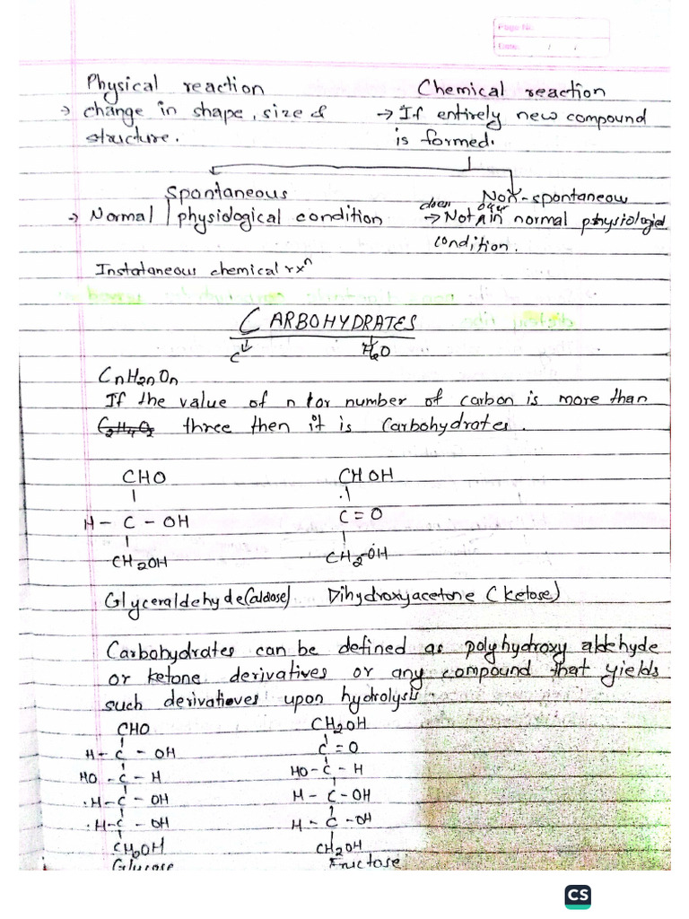 1st Sem Biochemistry Handwritten Note | PDF