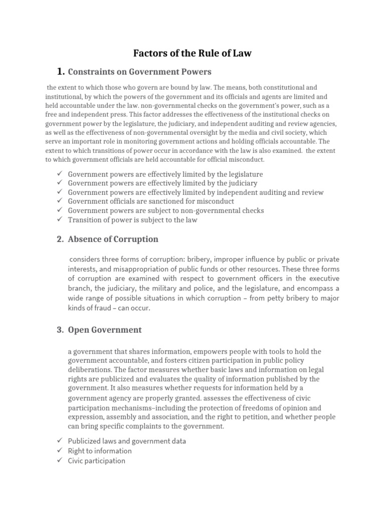 Factors of the Rule of Law | PDF | Alternative Dispute Resolution ...