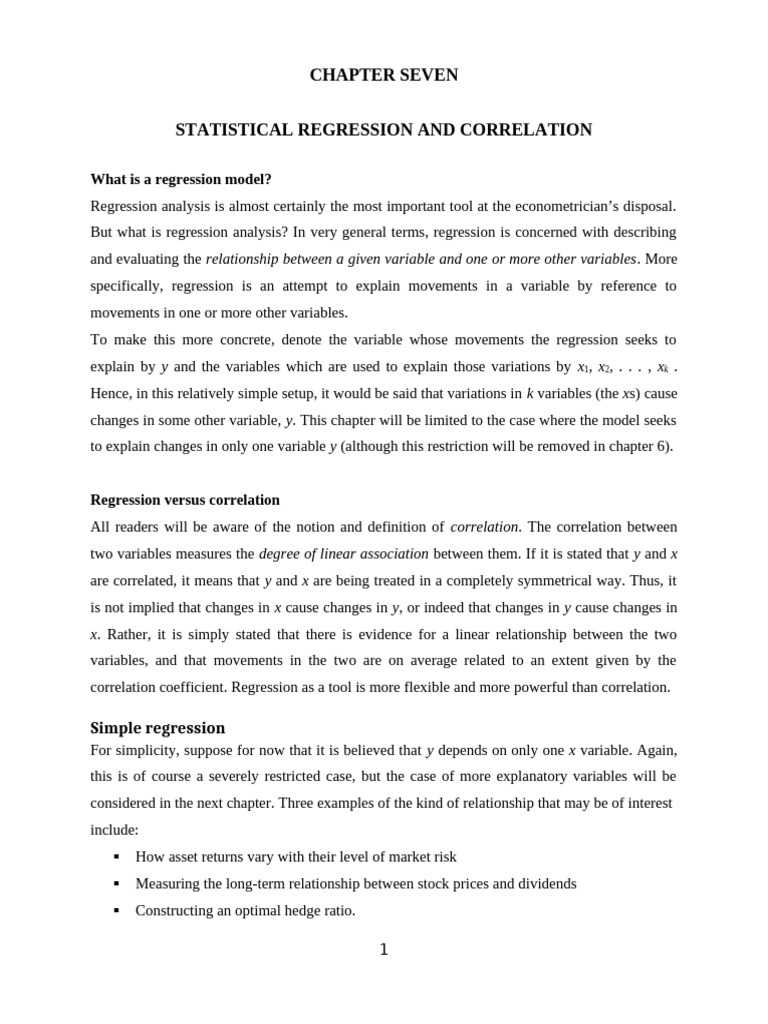 CH VII - Regression & Correlation | PDF | Regression Analysis | Applied Mathematics