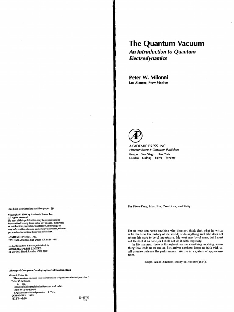 The Quantum Vacuum An Introduction To Quantum Electrodynamics | PDF