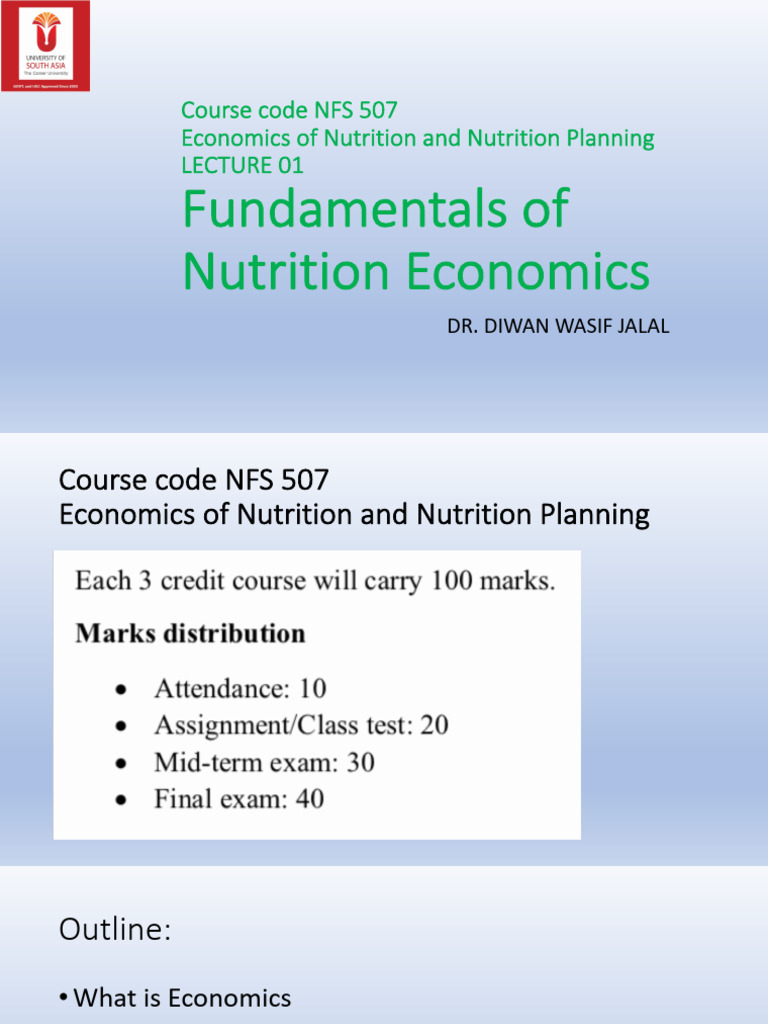 Lec 01, Fundamental of Economics | PDF | Cost Of Living | Demand