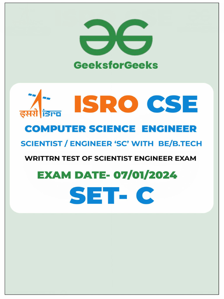 Isro - Cse | PDF | Error Detection And Correction | Computer Programming