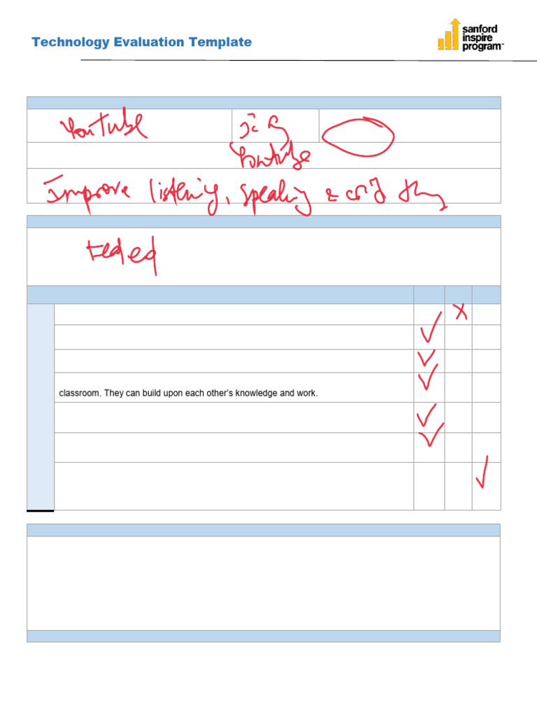 Technology Evaluation Form | PDF | Critical Thinking | Learning