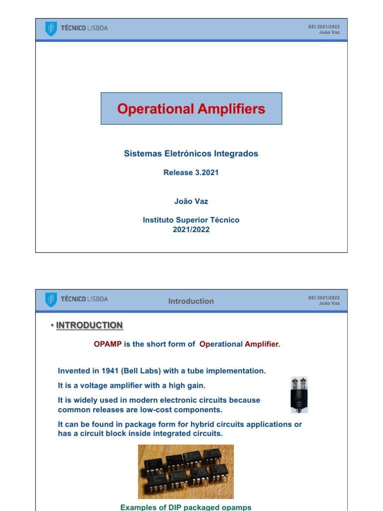 2 - Operational Amplifiers 2021 22 | PDF | Operational Amplifier | Amplifier