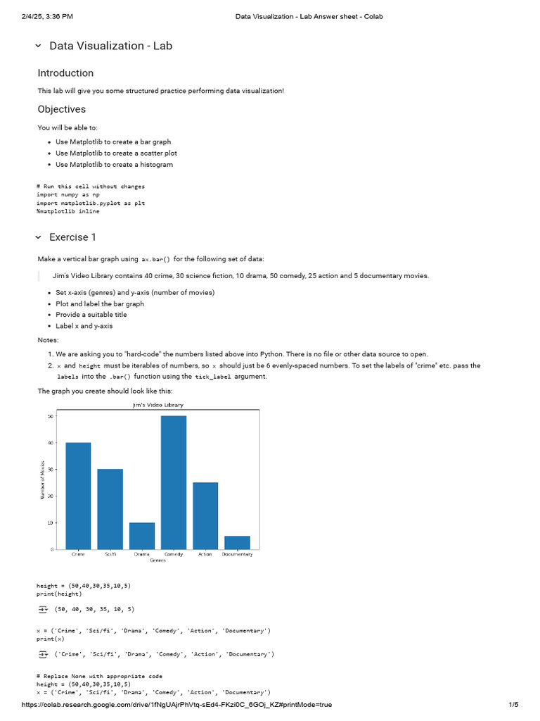 Data Visualization - Lab Answer Sheet - Colab | PDF | Fuel Economy In ...