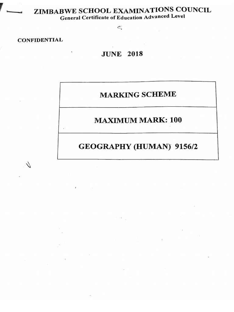 2018 A Level June Marking Scheme Paper 1 | PDF