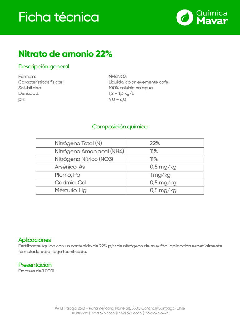 Nitrato de Amonio 22 | PDF