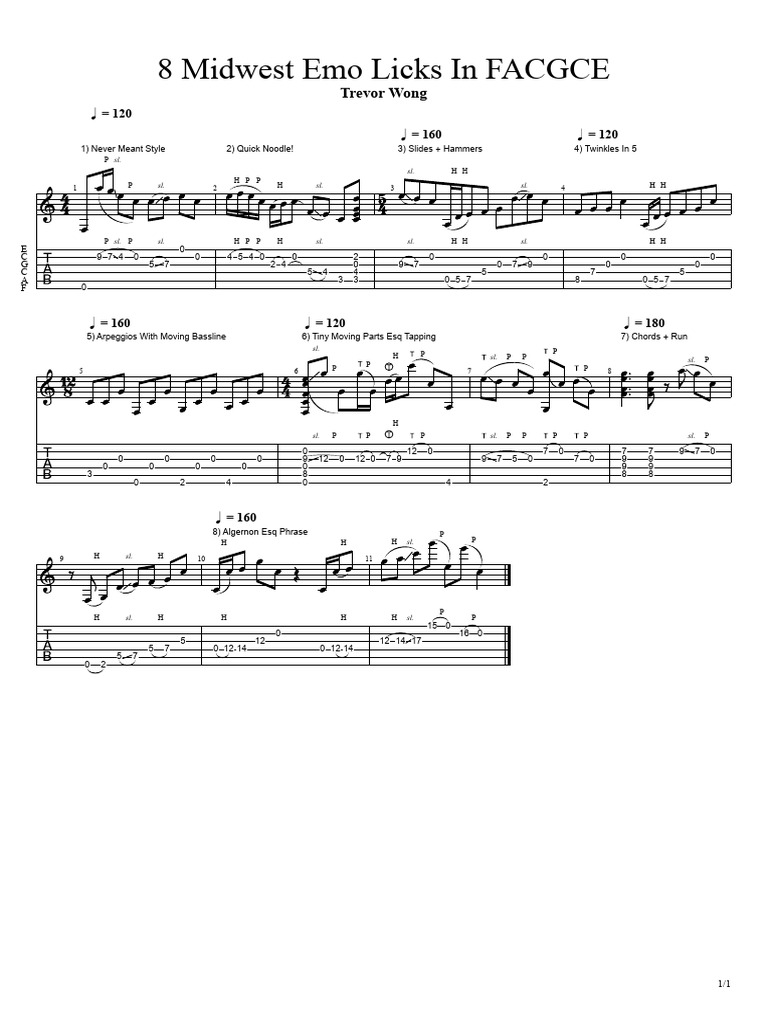 Midwest Emo Guitar Techniques Guide | PDF | Music Performance | Musical ...