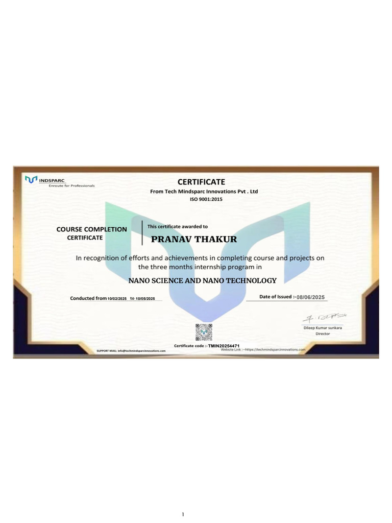 Complementary Certificate | PDF